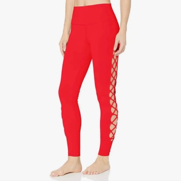 ALO Yoga | Pants & Jumpsuits | Alo Yoga Interlace Leggings High Waisted Cherry Pop Red Size Xs ...
